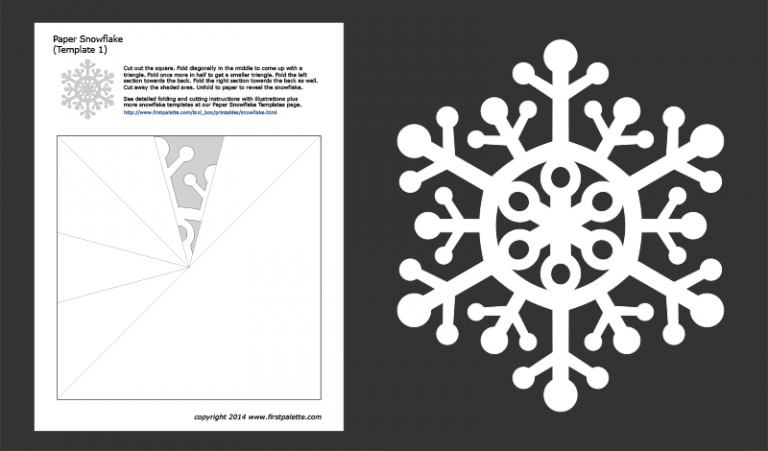 35 Printable Snowflake Cut Out Template Designs with Instructions - Oh ...