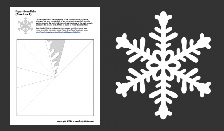 35 Printable Snowflake Cut Out Template Designs with Instructions - Oh ...