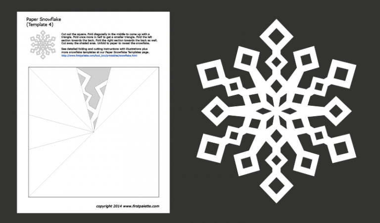 35 Printable Snowflake Cut Out Template Designs with Instructions - Oh ...