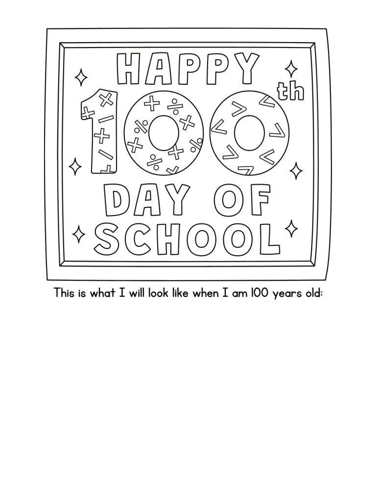 100 days of School Printable Activities and Coloring Pages For Kids ...